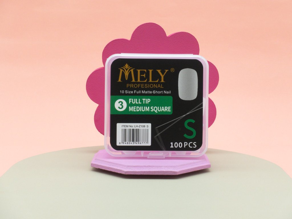 Tips soft gel – medium square x 100 pcs talle S – mely – Distri Nails ...